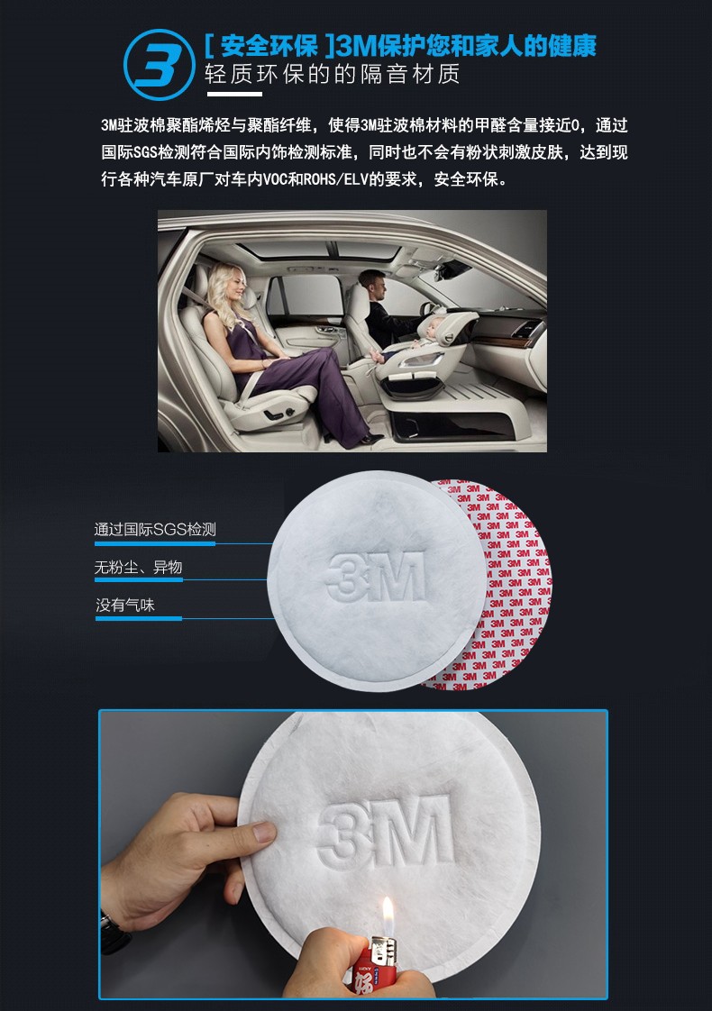 3M新雪丽汽车吸音棉SM200L驻波棉-重庆圣听汽车音响